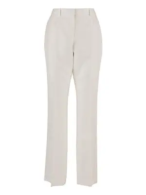 Balenciaga Tailored Slim Fit Wool And Silk Pants - Ivory