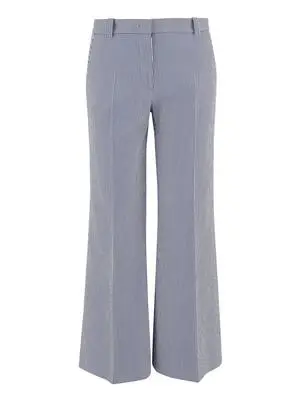 QL2 DONNA Striped Stretch Cotton Blend Pants - Blu
