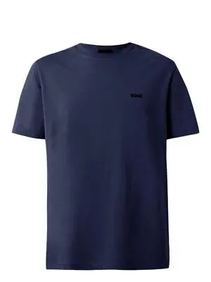 Hugo Boss Stretch Cotton T Shirt With Logo - Blue