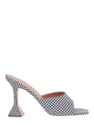 Amina Muaddi Amina Muaddi Lupita Gingham Fabric And Leather Sandals Multi