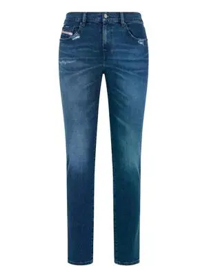 DIESEL® Faded Distressed Slim Fit Jeans - Blue
