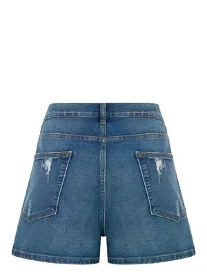 DIESEL® Distressed High-waisted Denim Shorts - Blue