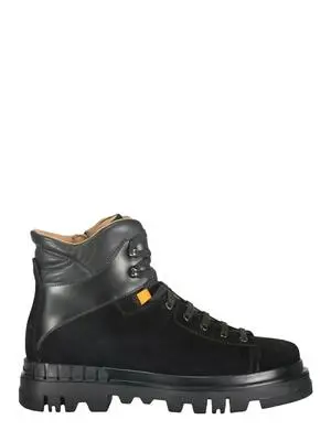Santoni Lace-up Leather Boots - Black