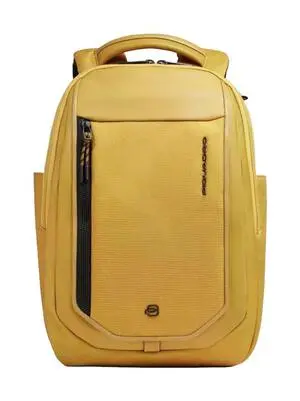 PIQUADRO Leather-trim Laptop Backpack - Yellow