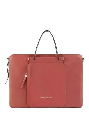 PIQUADRO Leather Laptop Bag - Orange