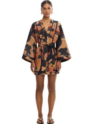 Significant Other Izzy Long Sleeve Mini Dress - Midnight Dahlia
