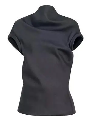 Khaite Tandie Draped Blouse - Grey