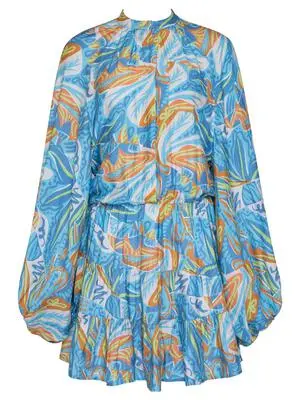 STATE OF GEORGIA Nirvana Mini Flare Dress - Blue