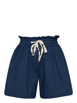 STATE OF GEORGIA Paperbag Drawstring Cotton Shorts - Blue