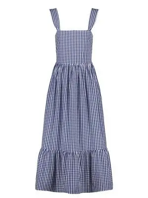 PALINGÉNÉSIE Jeanne Vichy Gingham Maxi Dress - Blue