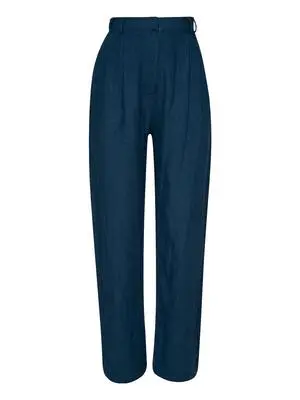 STATE OF GEORGIA The Grandad Linen Pants - Blue