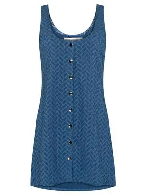 STATE OF GEORGIA Terringbone Singlet Dress - Blue
