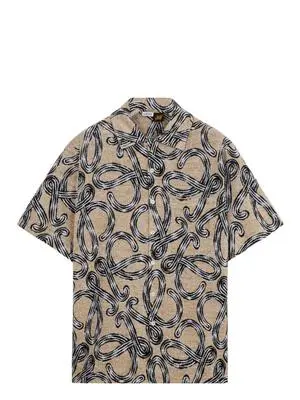 Loewe Paula's Ibiza Terry Jacquard Shirt Beige And Black - Multi