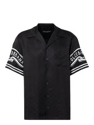 Dolce & Gabbana Printed Silk Twill Shirt - Black
