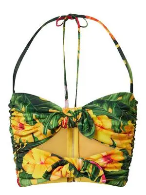Dolce & Gabbana Floral Halterneck Crop Top - Multicoloured