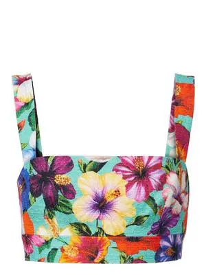 Dolce & Gabbana Floral Print Cropped Top - Multicoloured