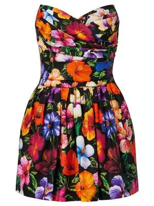 Dolce & Gabbana Floral Cotton Mini Dress - Multicoloured