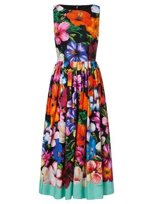 Dolce & Gabbana Floral Cotton Midi Dress - Multicoloured