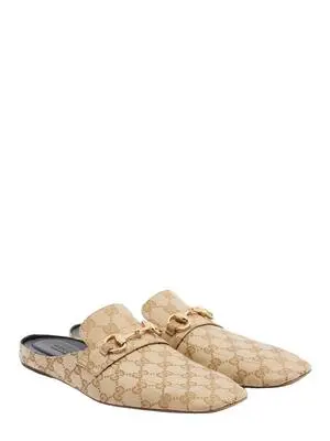 Gucci Gg Canvas Mules - Beige