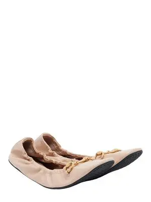 GUCCI GUCCI Prima Horsebit Leather Ballet Flats
