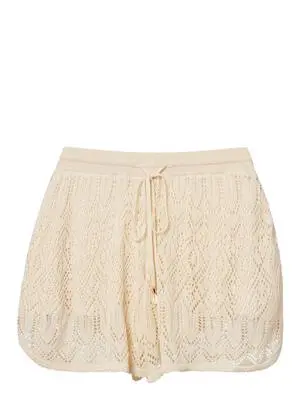 Zimmermann Mahon Crochet Lace Shorts - Beige