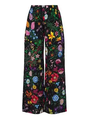 Gucci Flora Silk Palazzo Pants - Multicoloured