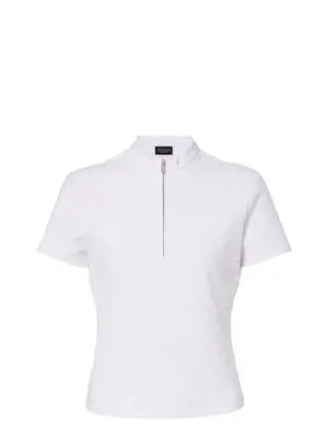 Gucci Gg Jersey Jacquard Half-zip Top - White