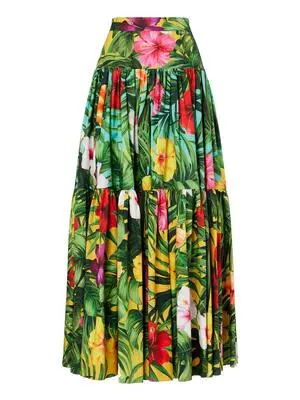 Dolce & Gabbana Floral Tiered Maxi Skirt - Multicoloured