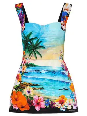 Dolce & Gabbana Printed Cotton Minidress - Multicoloured
