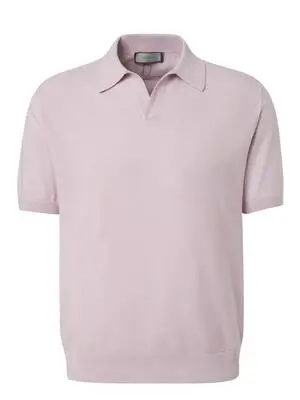 Canali Cotton And Silk Polo Shirt Purple
