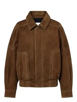 Nour Hammour Dalma Suede Blouson Jacket - Brown