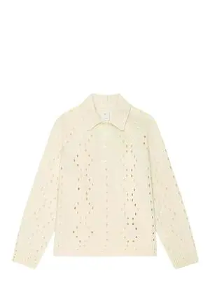 Givenchy Openwork Polo-collar Jumper - Neutrals