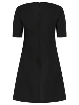 Givenchy Short Sleeve Mini Dress With Logo Plaque - Black