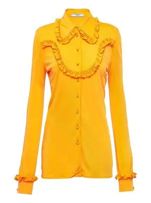 Prada Ruffled Button-up Shirt - Orange
