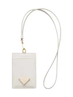 Prada Saffiano Leather Badge Holder - Neutral
