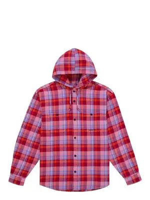 Supreme Hooded Flannel Shirt Red