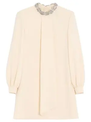 Valentino Garavani Couture Cady Embroidered Short Dress - Coral/silver