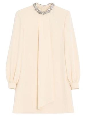 Valentino Garavani Couture Cady Embroidered Short Dress - Coral/silver