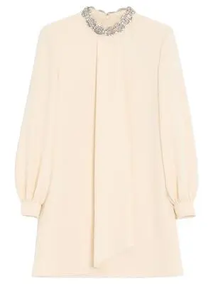 Valentino Garavani Cady Couture Embroidered Short Dress - Coral/silver