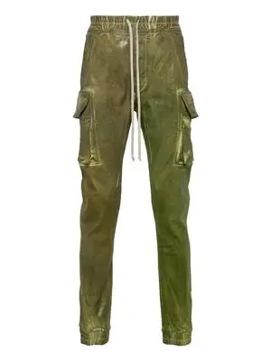 RICK OWENS Rick Owens DRKSHDW Asparagus Green Coated Cotton Trousers