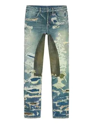 Givenchy Distressed Patch-detail Jeans - Blue