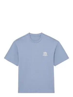 REISS Walton Monogram Butter-print Cotton-jersey T-shirt - Soft Blue