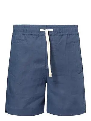 Eleventy Bermuda Athletic Drawstring Linen Shorts - Royal Blue