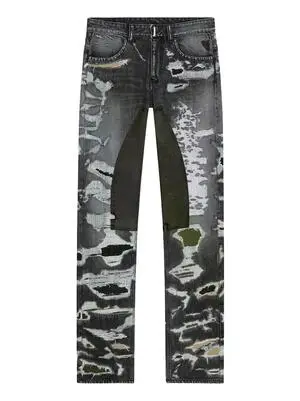 Givenchy Distressed Patched Jeans - Grey