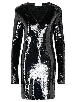 Max Mara Sequin-embellishment Mini Dress - Black