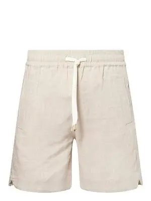 Eleventy Bermuda Athletic Drawstring Linen Shorts - Sabbia