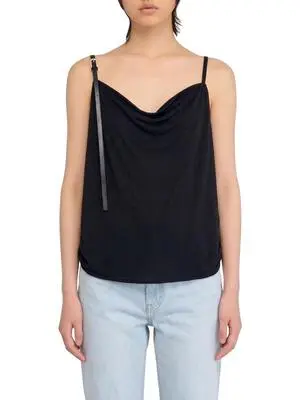 SEMICOUTURE Draped Top - Black