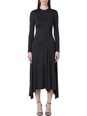 Victoria Beckham Asymmetrical Midi Dress - Black