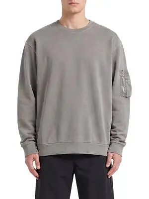 Premiata Cotton Crewneck Sweatshirt With Chest Pocket Detail - Grey