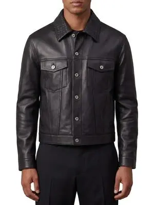 Bottega Veneta Bottega Veneta Leather Shirt Jacket Black